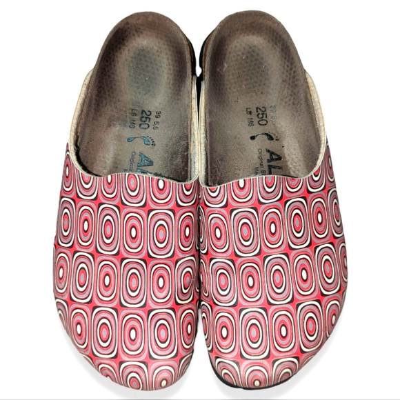 Birkenstock | Shoes | Birkenstock Alpro Red Black And White Retro Print ...